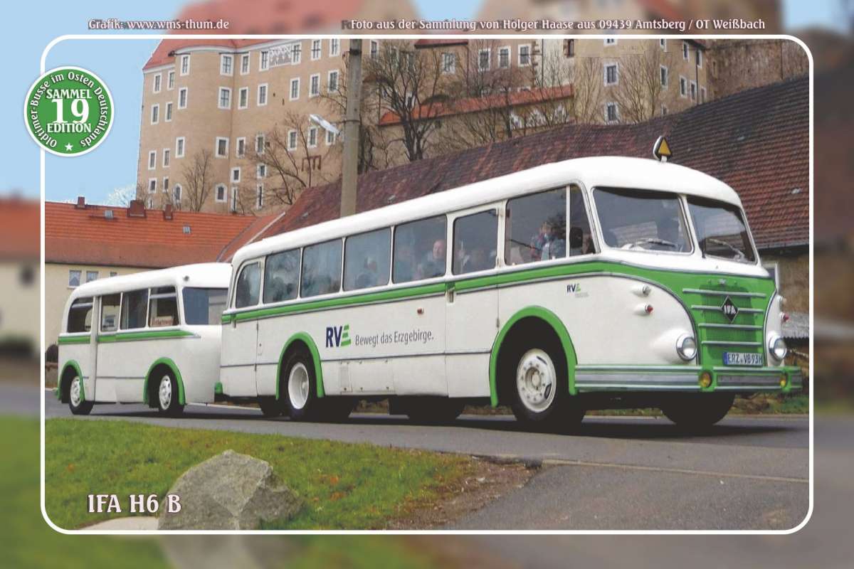 Blechschild Bus Nr.19 "IFA H6 B" | Sammeledition Oldtimer-Busse ...